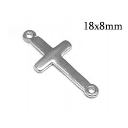 Sterling Silver 925 Cross Link Connector 18x8mm