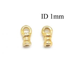 Brass Crimp End Cap ID 1mm with 1 loop