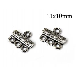 Brass Multi strand Connector 11x10mm Link 3 loops and 1 loop