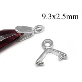 Brass Pinch Bail 9.3x2.5mm with loop
