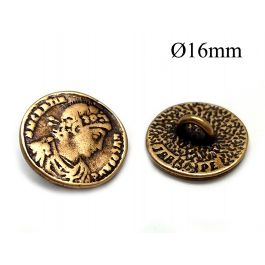 Pewter Ancient Roman Coin Replica Button 16mm with back loop