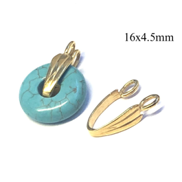 Brass Bail Donuts Stone holder 16x4mm with inside length 10mm