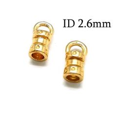 14K Solid Gold crimp End caps